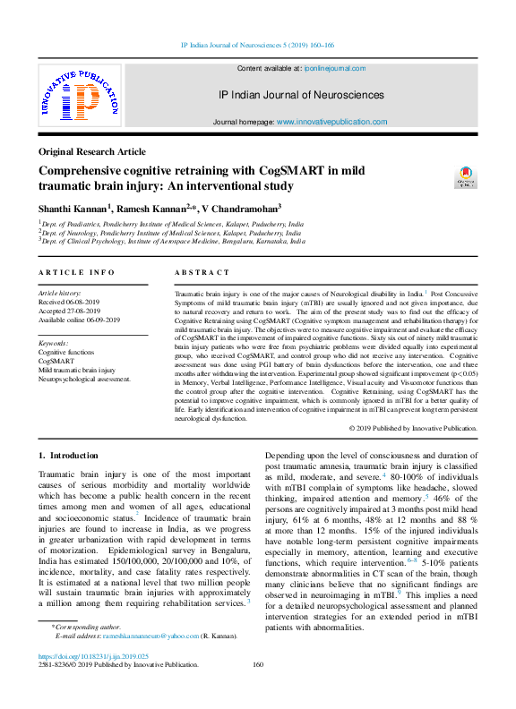 (PDF) Comprehensive cognitive retraining with CogSMART in mild ...