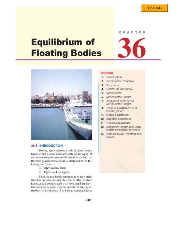 (PDF) Equilibrium of floating bodies
