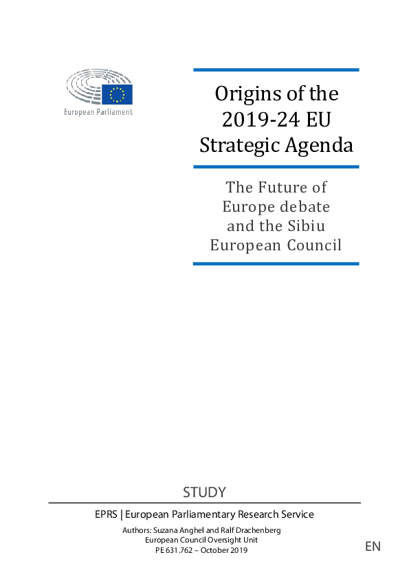 (PDF) Origins of the 2019-24 EU Strategic Agenda: The Future of Europe ...