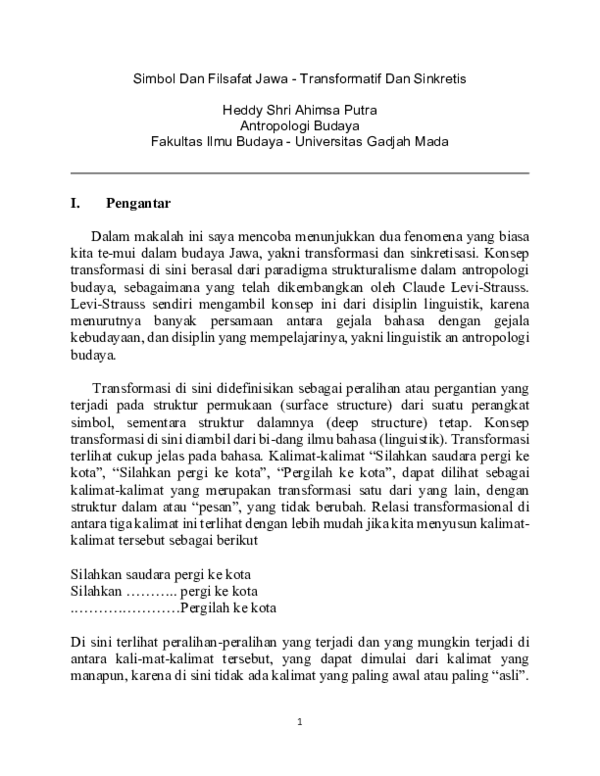 (PDF) Simbol Dan Filsafat Jawa