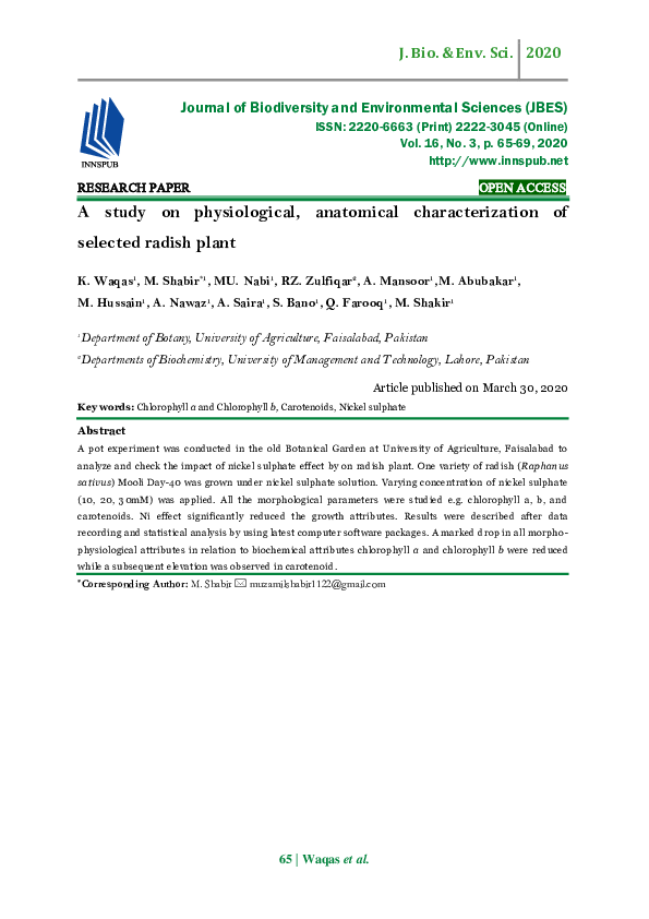 (PDF) A study on physiological, anatomical characterization of selected ...