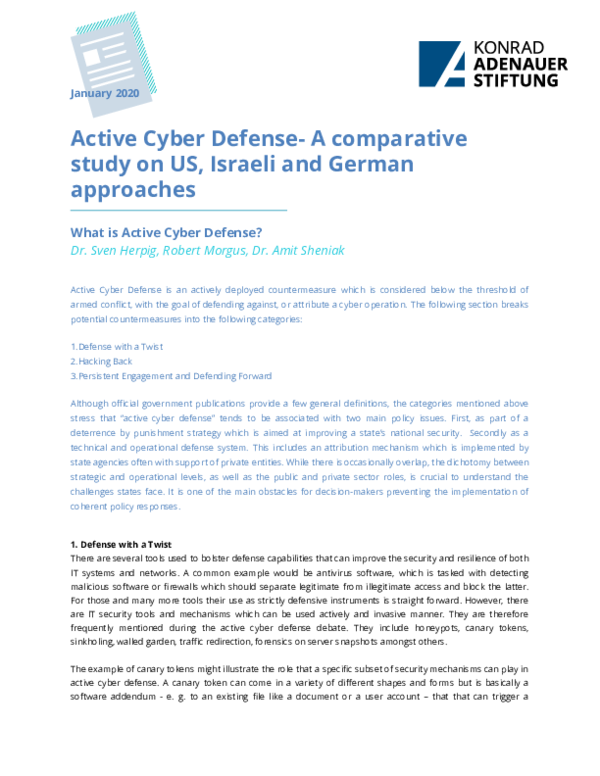 (DOC) Active Cyber Defense- A comparative study on US, Israeli and ...