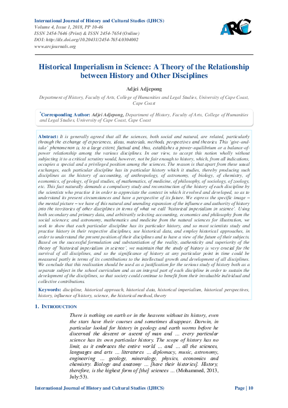 (PDF) History and Related Disciplines | Adejoke R A F I A T ADETORO ...