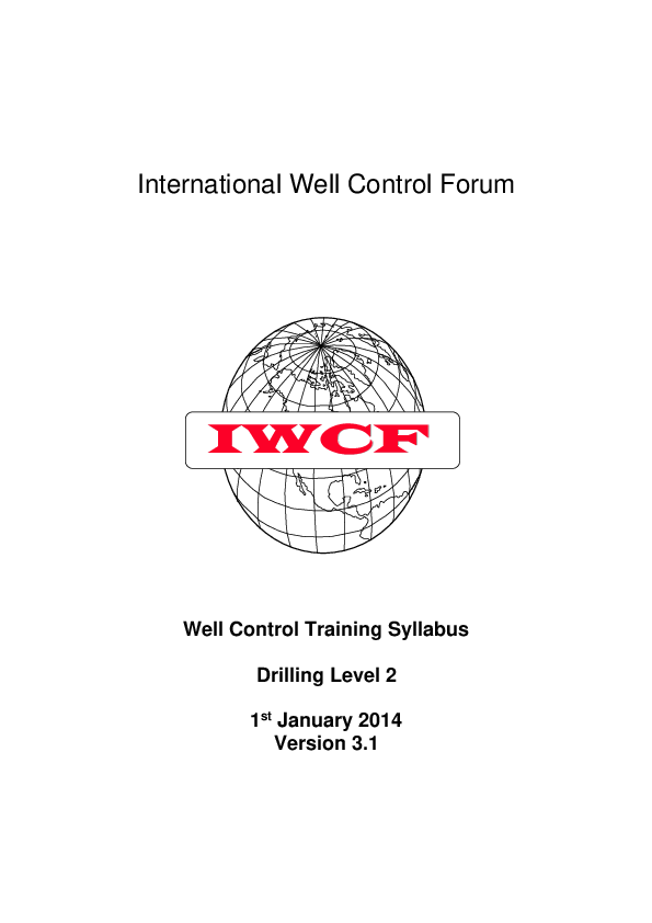 (PDF) International Well Control Forum Well Control Training Syllabus Drilling Level 2 IWCF IWCF ...