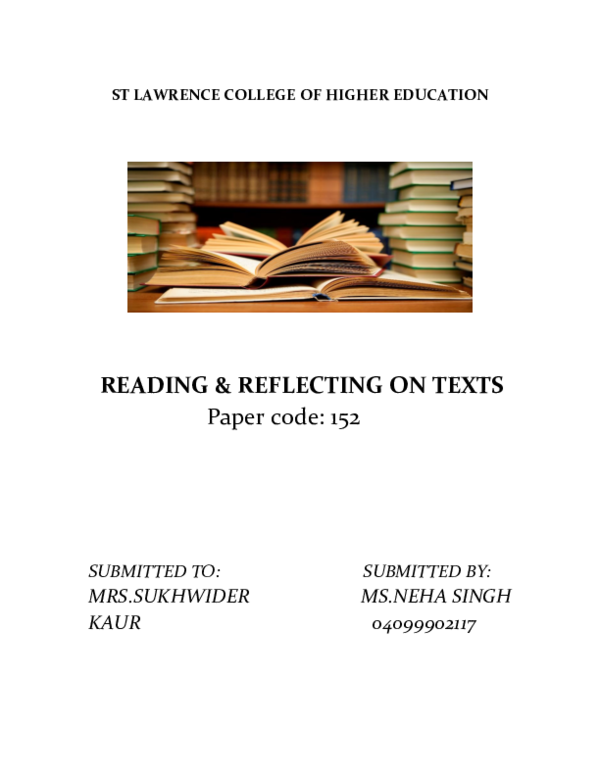 (PDF) READING & REFLECTING : Book Reviews
