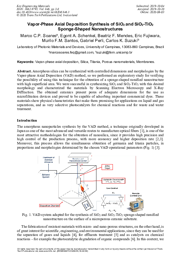 (PDF) Vapor-Phase Axial Deposition Synthesis of SiO2 and SiO2-TiO2 Sponge-Shaped Nanostructures
