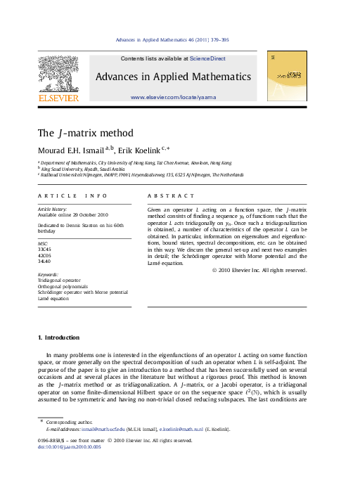 (PDF) The J-matrix method