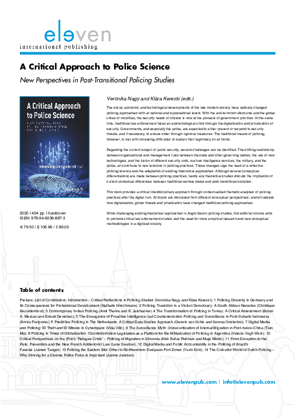 (PDF) A Critical Approach to Police Science