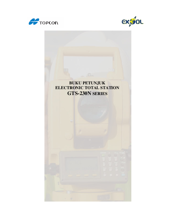 (PDF) BUKU PETUNJUK ELECTRONIC TOTAL STATION GTS-230N SERIES