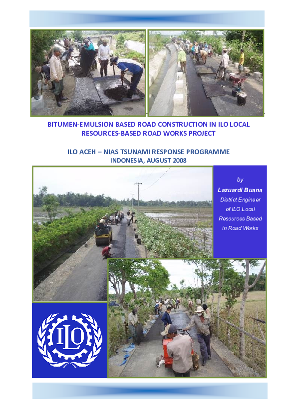 (PDF) BITUMEN-EMULSION BASED ROAD CONSTRUCTION IN THE ILO LOCAL ...