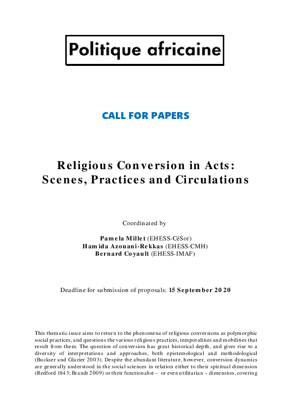 (PDF) Religious Conversion in Acts: Scenes, Practices and Circulations