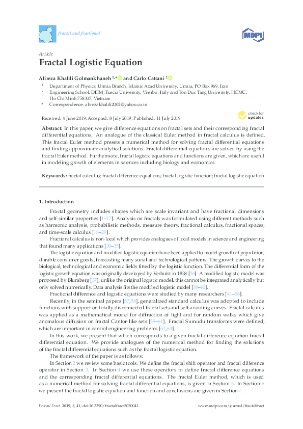 (PDF) Fractal Logistic Equation