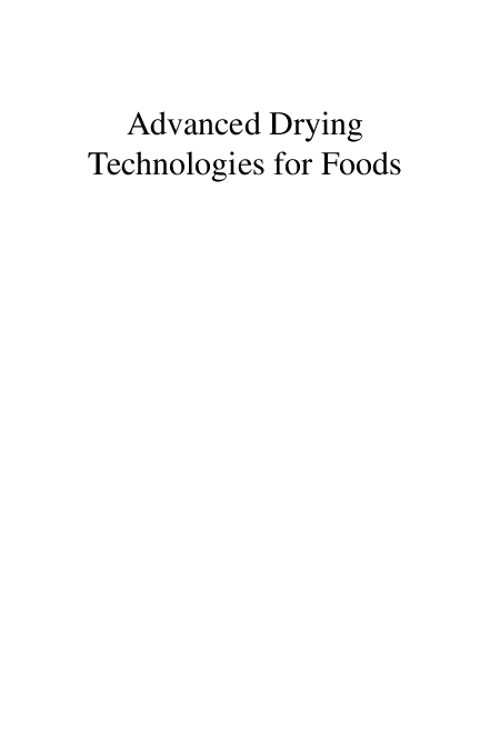 (PDF) Advanced Drying Technologies for Foods