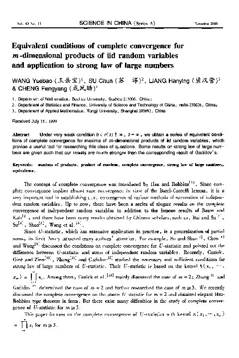 (PDF) Equivalent conditions of complete convergence for m-dimensional ...