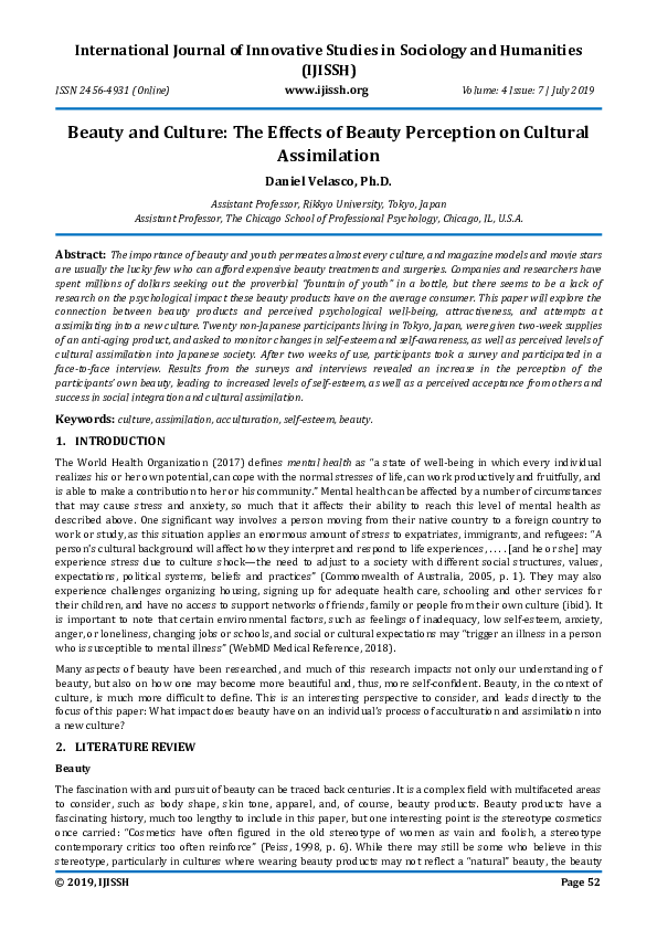 (PDF) Beauty and Culture: The Effects of Beauty Perception on Cultural ...