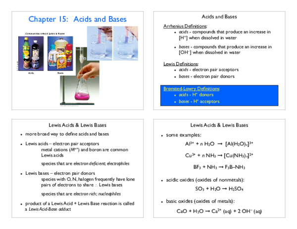 (PDF) Chapter 15: Acids and Bases Acids and Bases