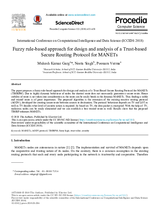 (PDF) Fuzzy rule based approach for design and analysis of a Trust based