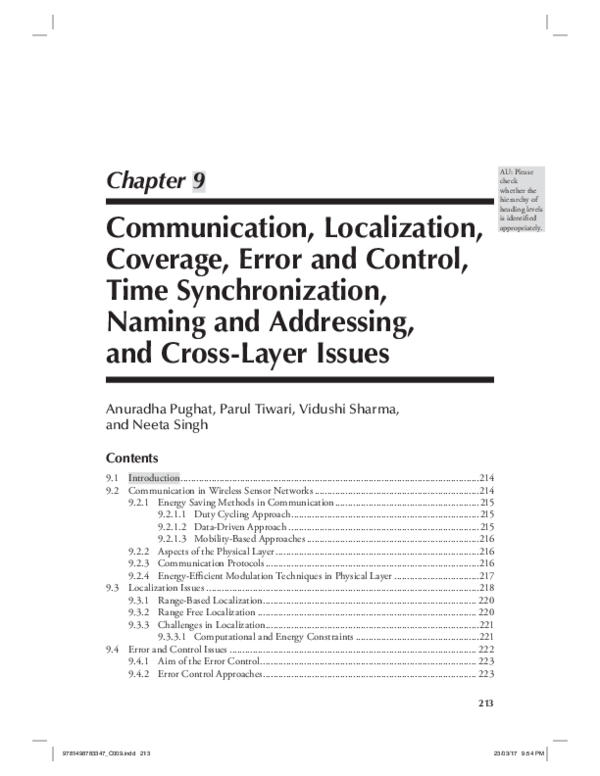 (PDF) Communication, Localization, Coverage, Error and Control, Time ...