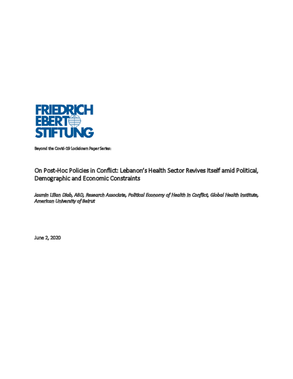 (PDF) On Post-Hoc Policies in Conflict: Lebanon’s Health Sector Revives ...