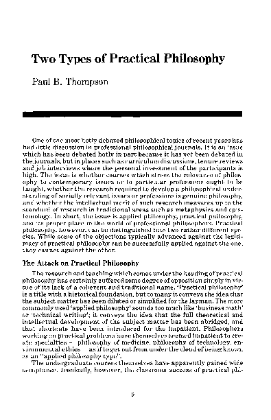 (PDF) Two Types of Practical Philosophy
