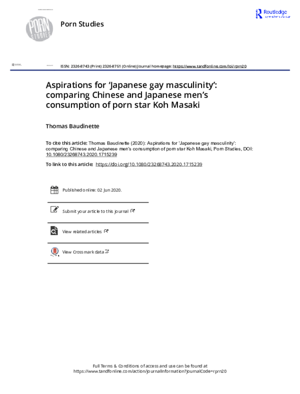 (PDF) Aspirations for 'Japanese gay masculinity': comparing Chinese and ...