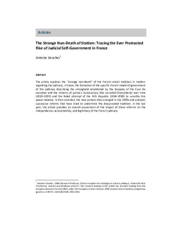 (PDF) The Strange Non--Death of Statism: Tracing the Ever Protracted ...
