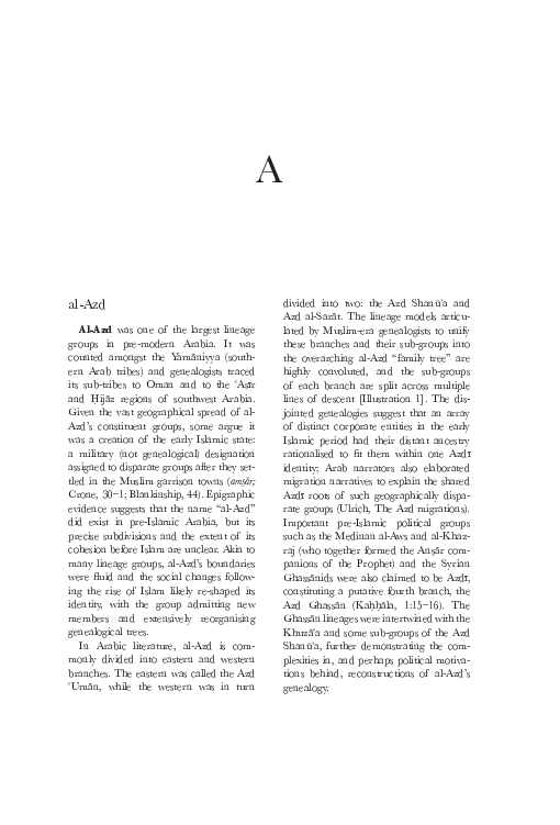 (PDF) al-Azd - Encyclopaedia of Islam Three