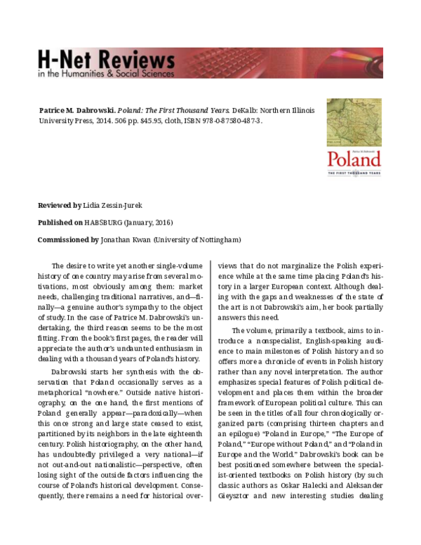 (PDF) Polish History for the General Reader. Review of 'Poland: The ...
