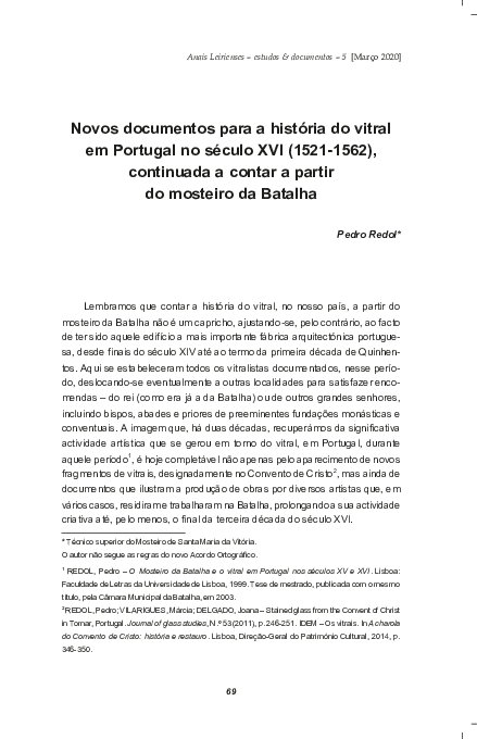 (PDF) Novos documentos para a história do vitral em Portugal no século XVI (1521-1562 ...