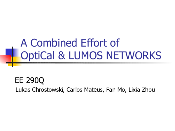 (PDF) OptiCal & LUMOS Networks