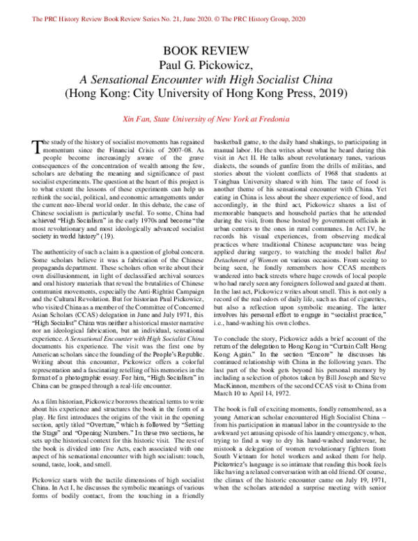 (PDF) Review of Paul G. Pickowicz's A Sensational Encounter with High ...