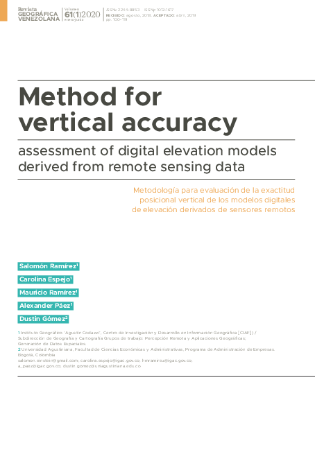 Pdf Method For Vertical Accuracy Assessment Of Digital Elevation Models Derived From Remote