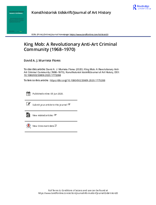 (PDF) King Mob: A Revolutionary Anti-Art Criminal Community (1968-1970)