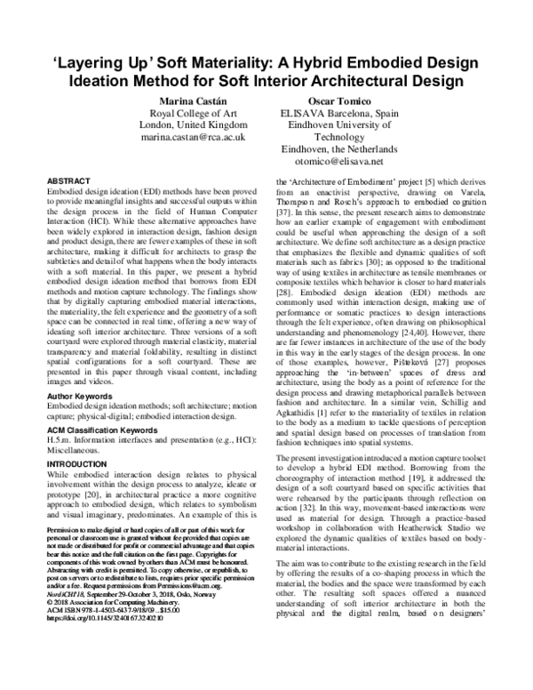 (PDF) 'Layering Up' Soft Materiality: A Hybrid Embodied Design Ideation ...