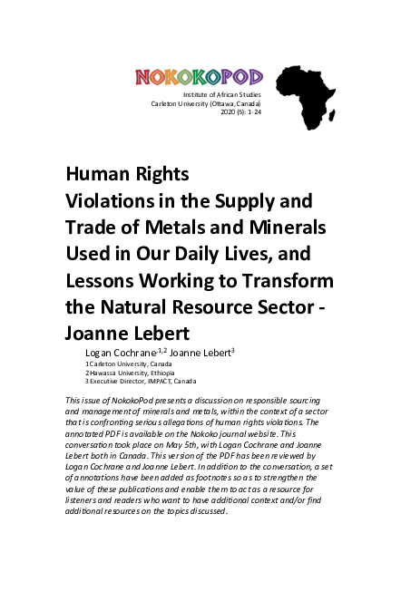 (PDF) Human Rights Violations in the Supply and Trade of Metals and ...