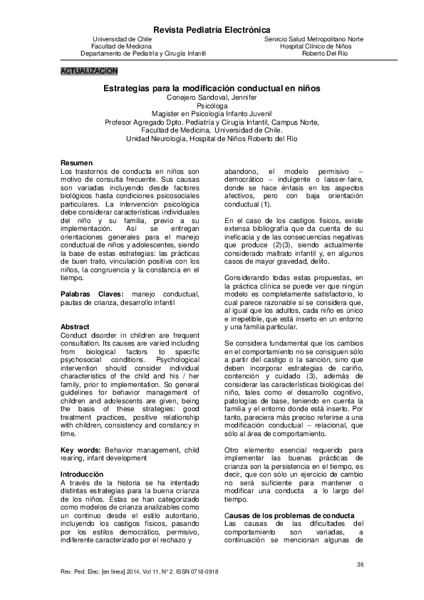 (PDF) Estrategias para la modificación conductual en niños