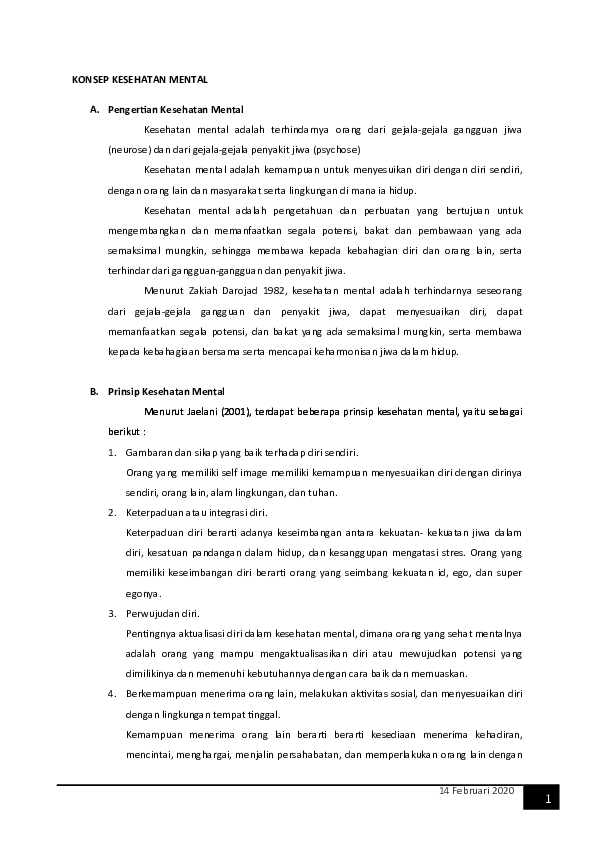 (DOC) KONSEP KESEHATAN MENTAL