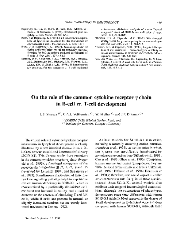(PDF) On the role of the common cytokine receptor gamma chain in B-cell ...