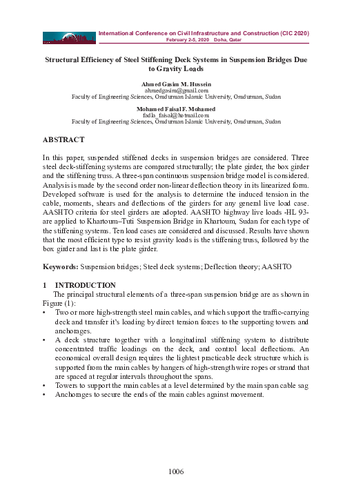 (PDF) Structural Efficiency of Steel Stiffening Deck Systems in ...