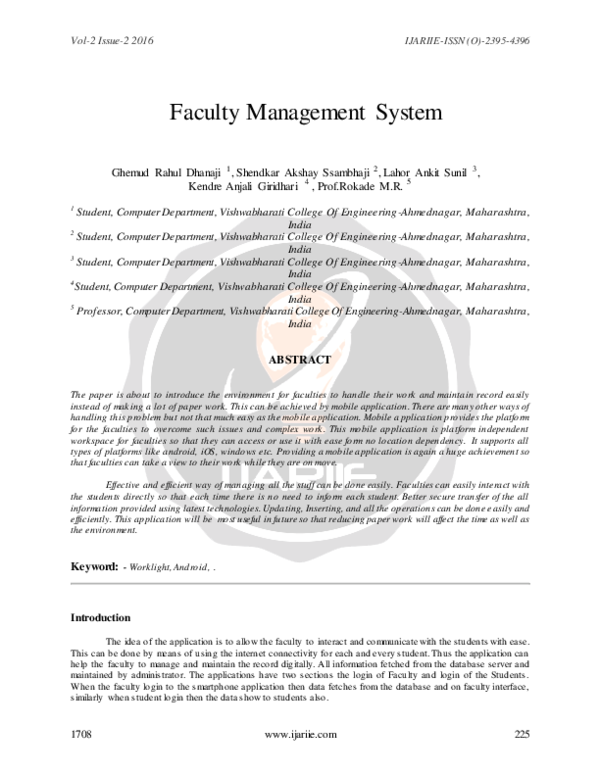 (PDF) Faculty Management System