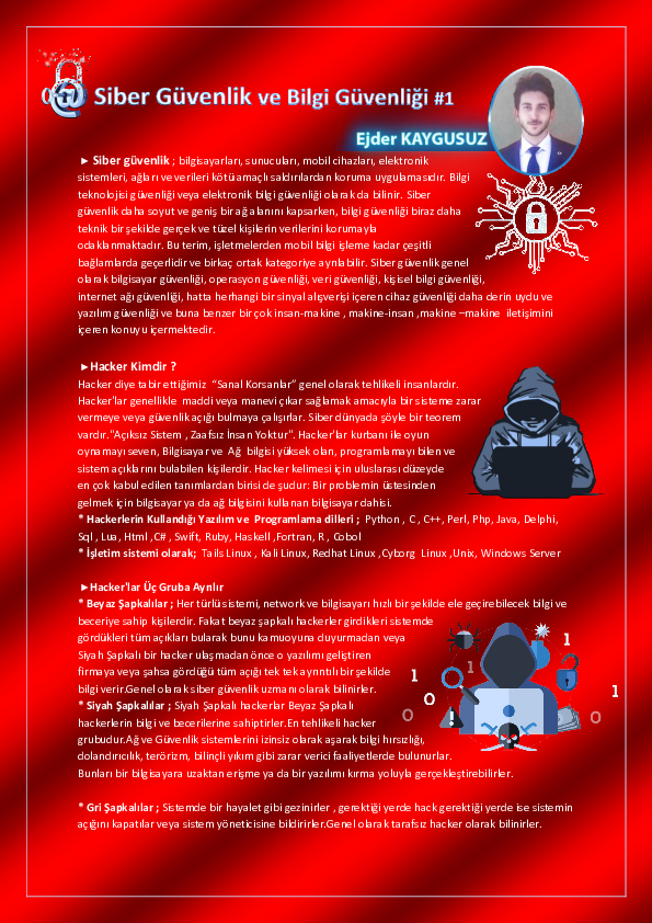 (PDF) Siber Güvenlik ve Bilgi Güvenliği #1