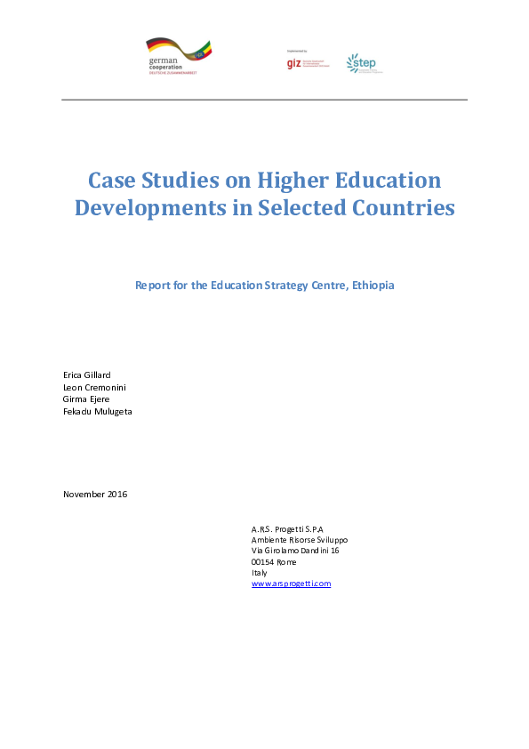 (PDF) Case Studies on Higher Education Developments in Selected ...
