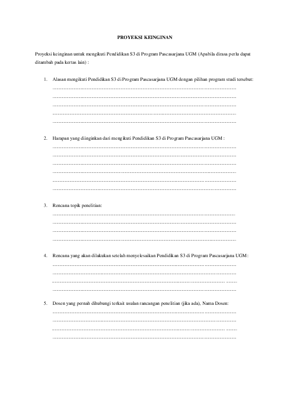 (PDF) Form proyeksi keinginan S | ali baba - Academia.edu