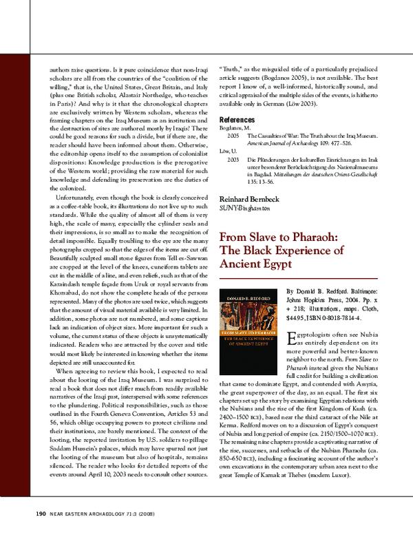 (PDF) Review of From Slave to Pharaoh: The Black Experience of Ancient ...