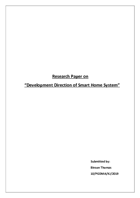 (PDF) Development Direction of Smart Home System