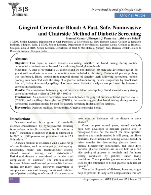 (PDF) Gingival Crevicular Blood: A Fast, Safe, Noninvasive and ...