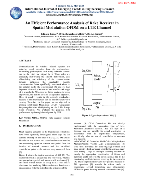 (PDF) An Efficient Performance Analysis of Rake Receiver in Spatial ...