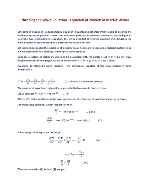 Wave Equation For Matter - Tessshebaylo