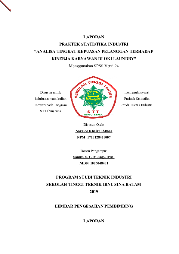 (DOC) LAPORAN PRAKTIKUM STATISTIK (SPSS) STT IBNU SINA BATAM