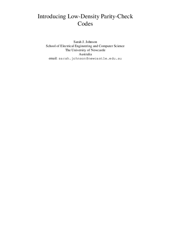 (PDF) Introducing Low-Density Parity-Check Codes